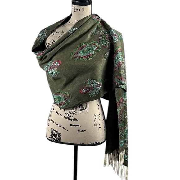 Talbots | Accessories | Talbots Cashmere Reversible Patterned Fringe ...